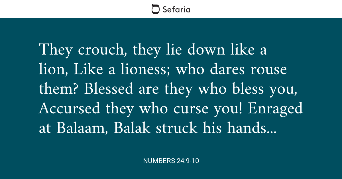 Numbers 24:9-10
