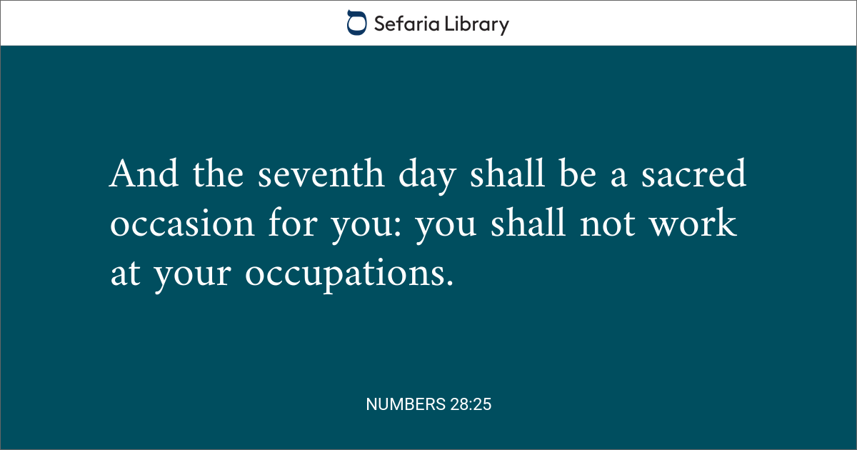 Numbers 28:25 | Sefaria Library