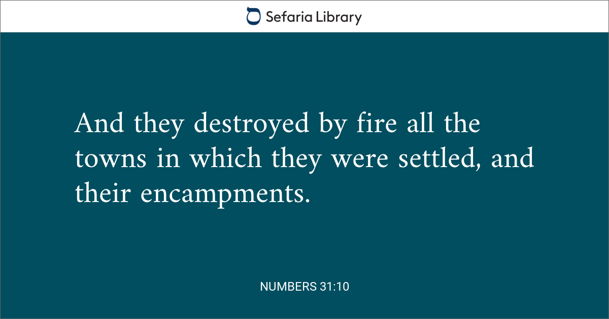 Numbers 31:10 | Sefaria Library
