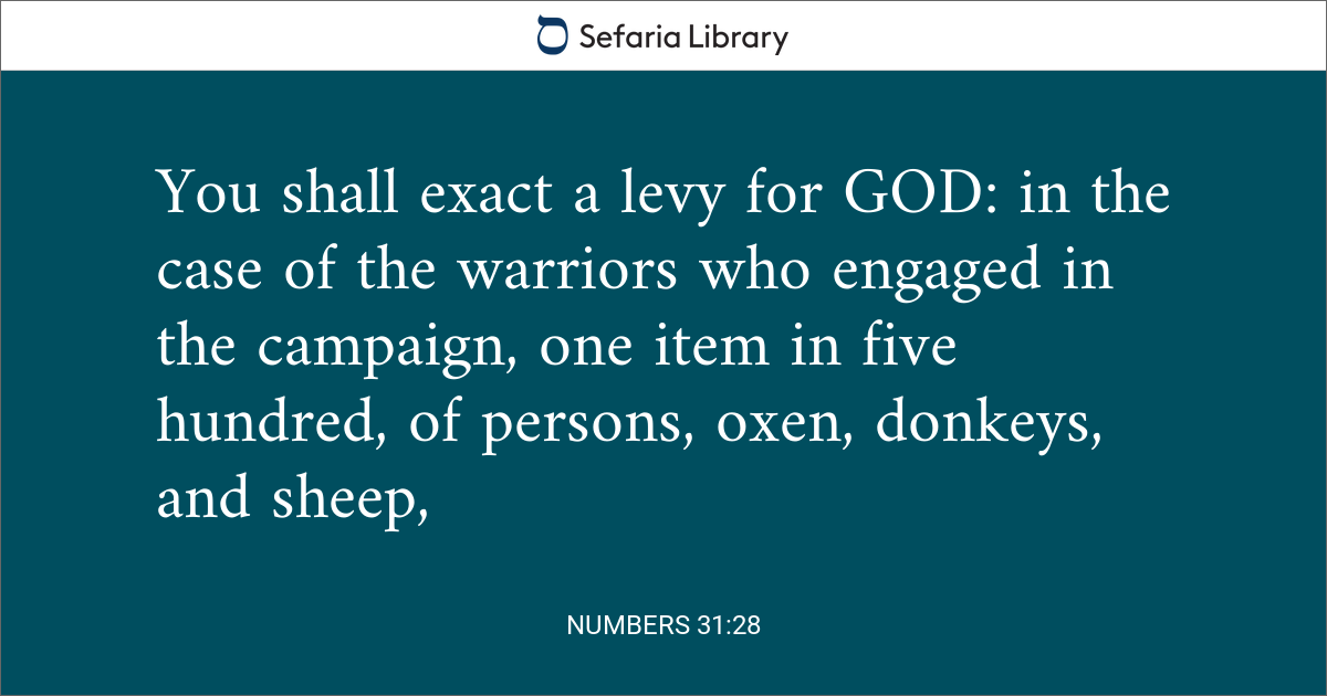 Numbers 31:28 | Sefaria Library