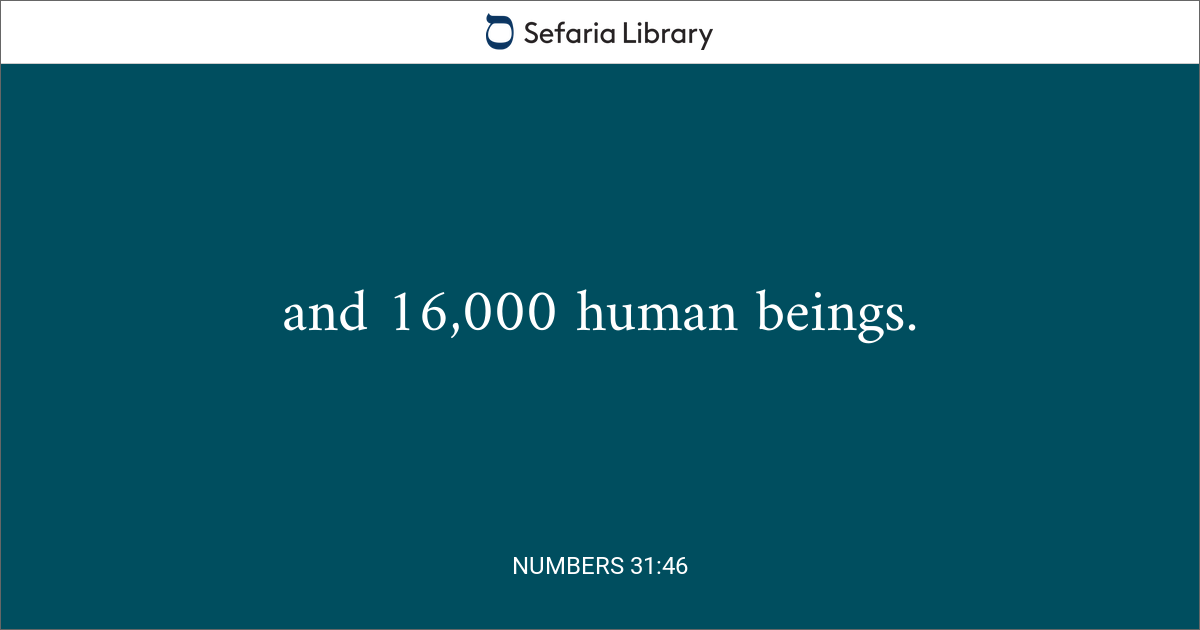 Numbers 31:46 | Sefaria Library