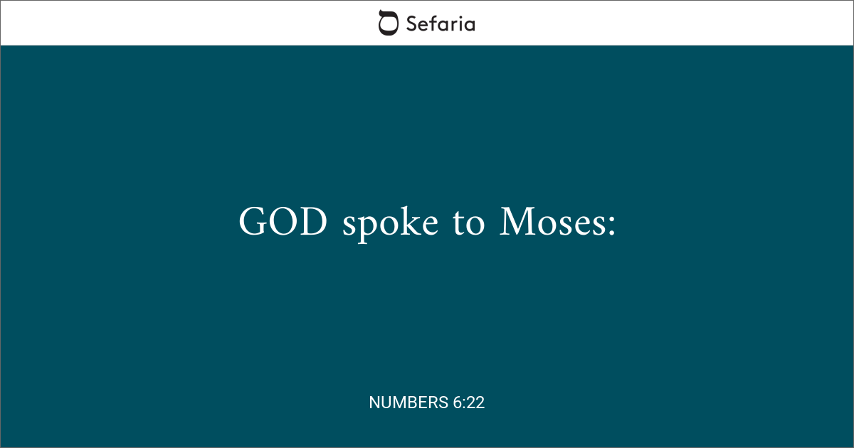Numbers 6:22 | Sefaria Library