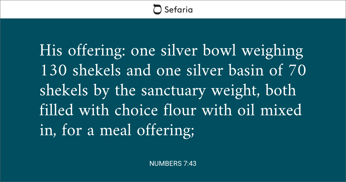 Numbers 7:43