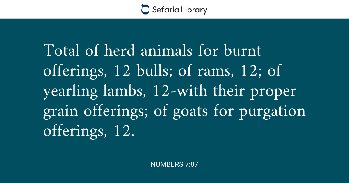 Numbers 7:87 | Sefaria Library