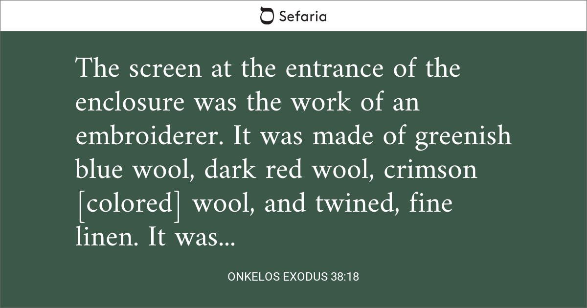 Onkelos Exodus 38:18