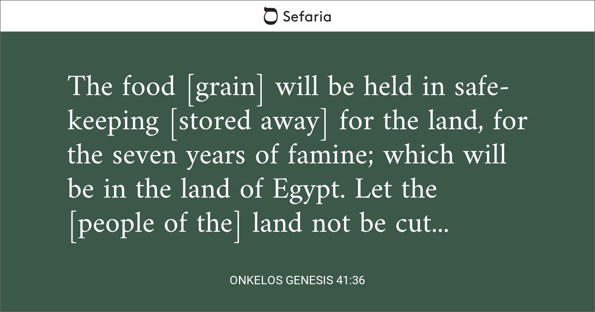 Onkelos Genesis 41:36