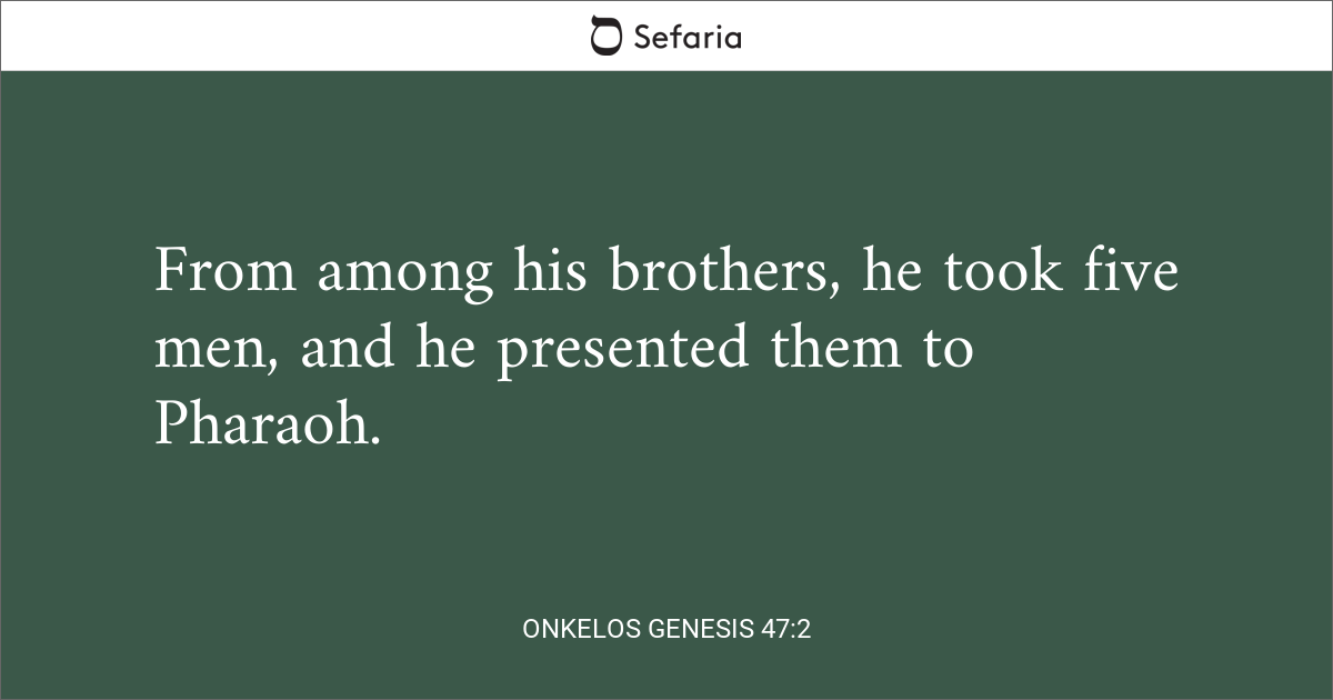 Onkelos Genesis 47:2