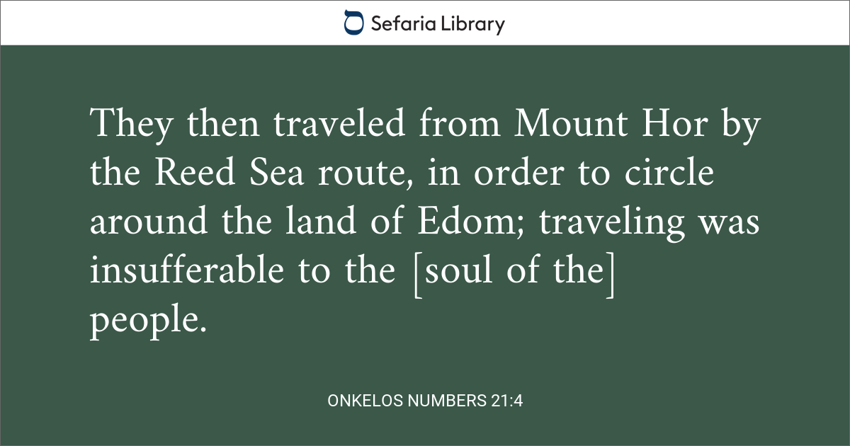 Onkelos Numbers 21:4 | Sefaria Library