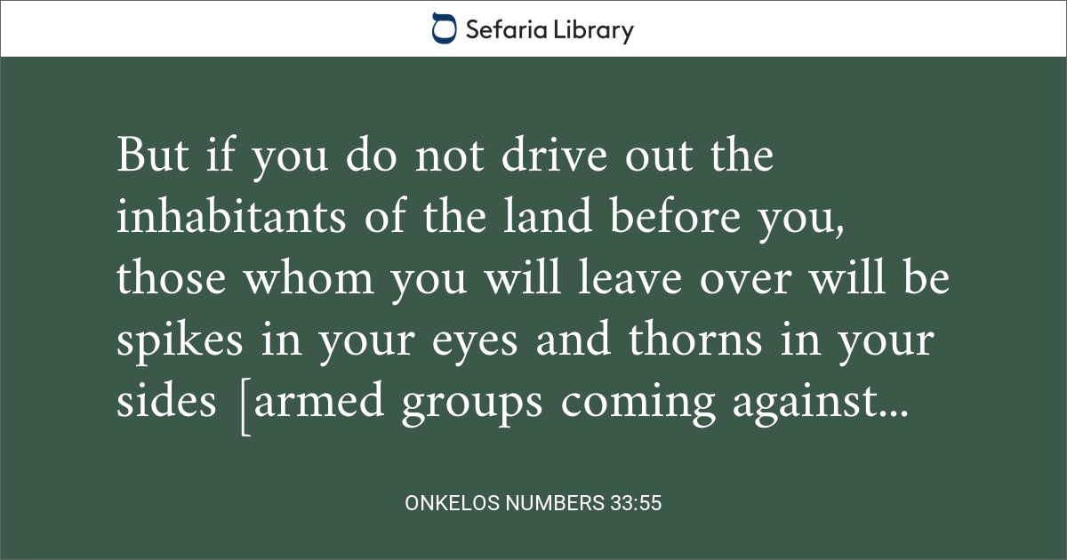 Onkelos Numbers 33:55 | Sefaria Library