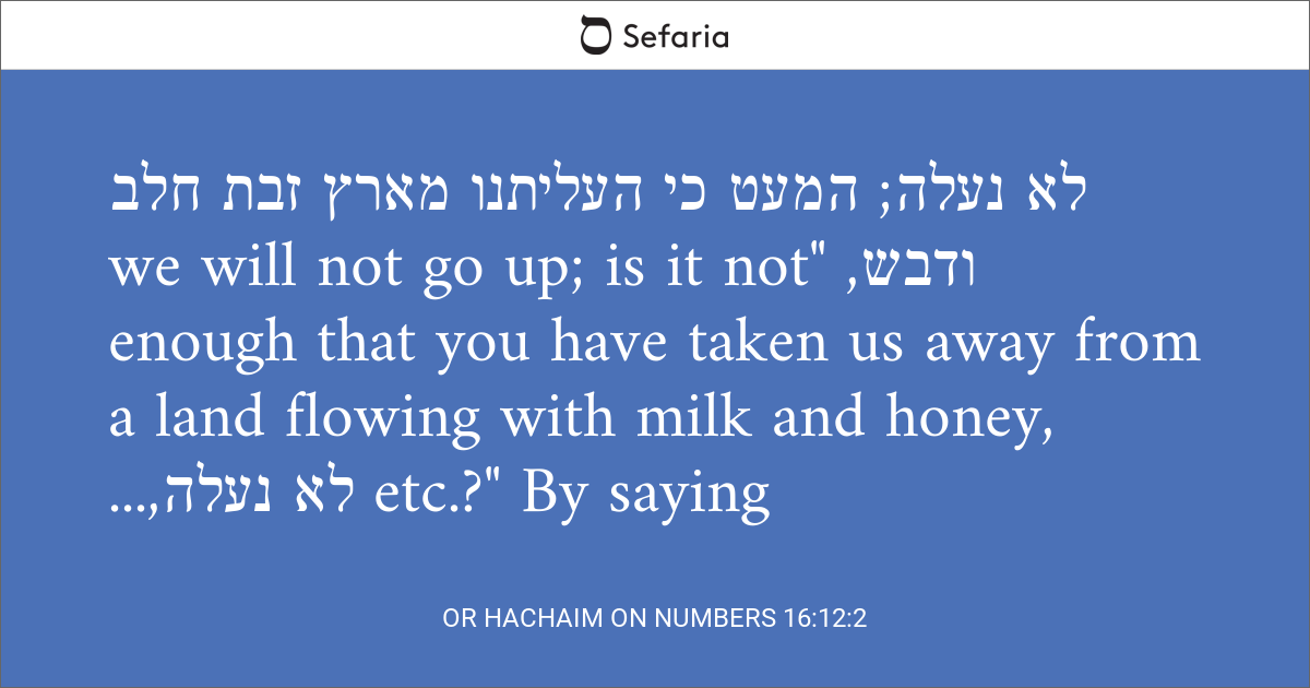 Or HaChaim on Numbers 16:12:2
