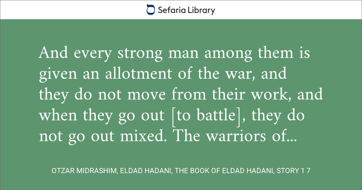 Otzar Midrashim, Eldad HaDani, The Book of Eldad HaDani, Story 1 7 ...