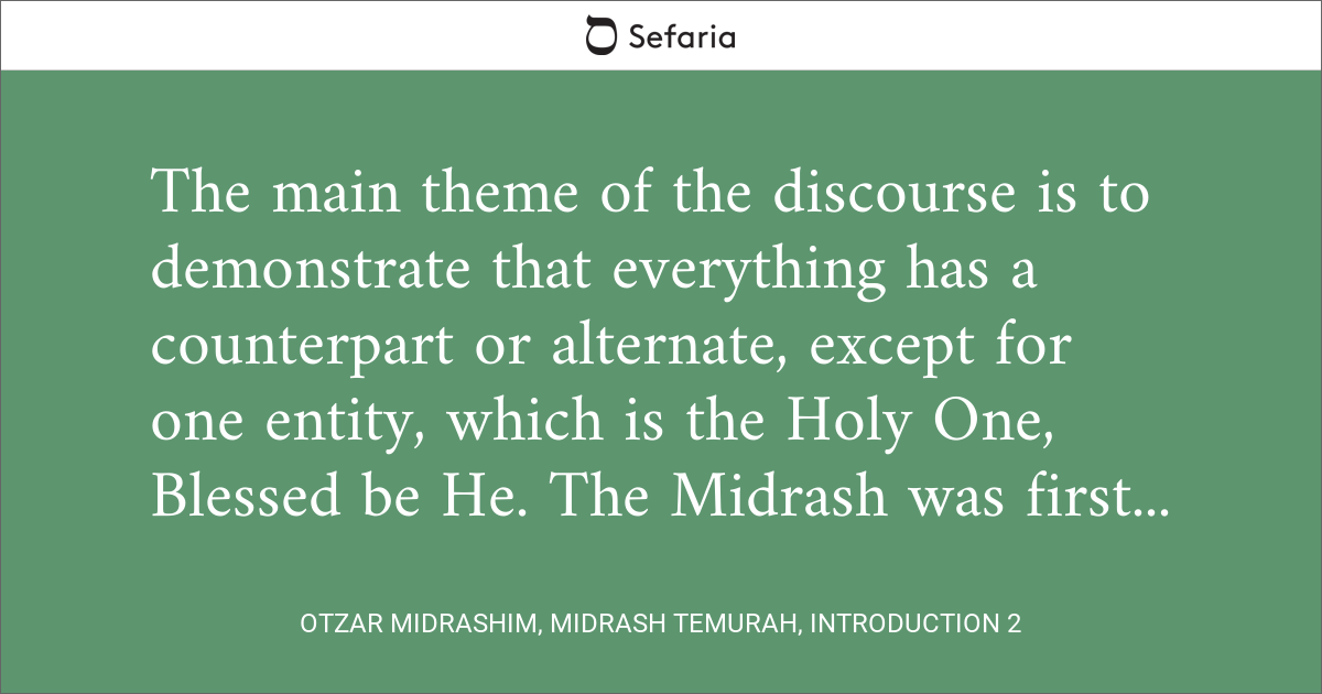 Otzar Midrashim, Midrash Temurah, Introduction 2