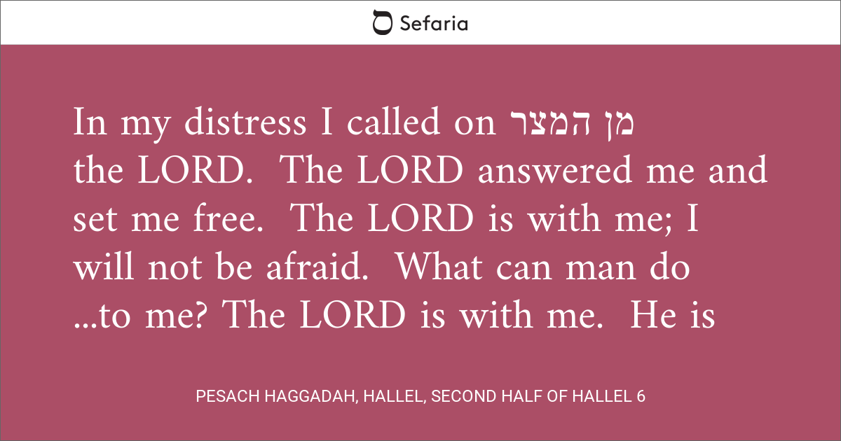 Pesach Haggadah, Hallel, Second Half of Hallel 6