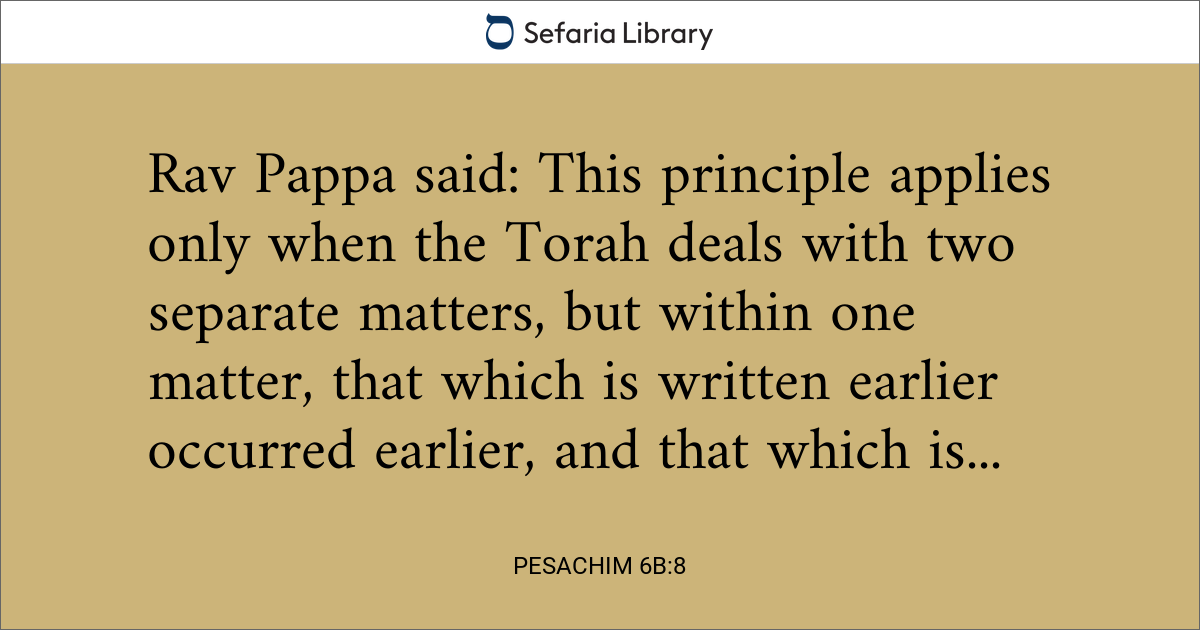 Pesachim 6b:8 | Sefaria Library