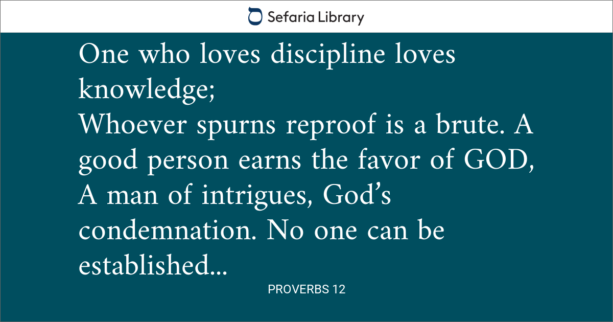 Proverbs 12 | Sefaria Library