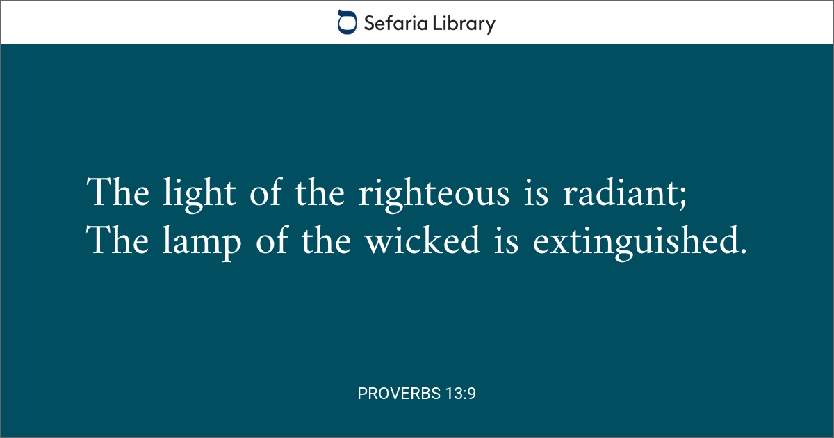 Proverbs 13:9 | Sefaria Library
