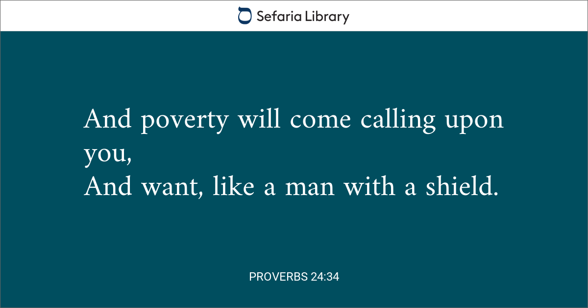 Proverbs 24:34 | Sefaria Library