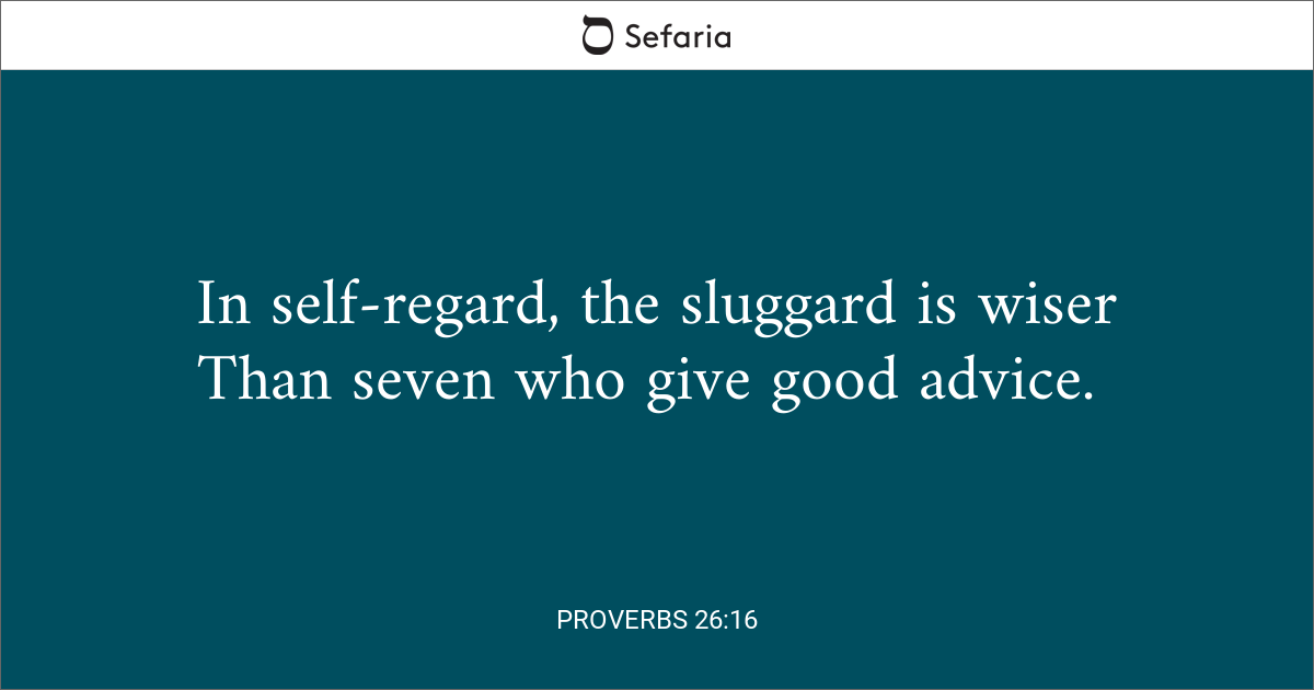 Proverbs 26:16 | Sefaria Library