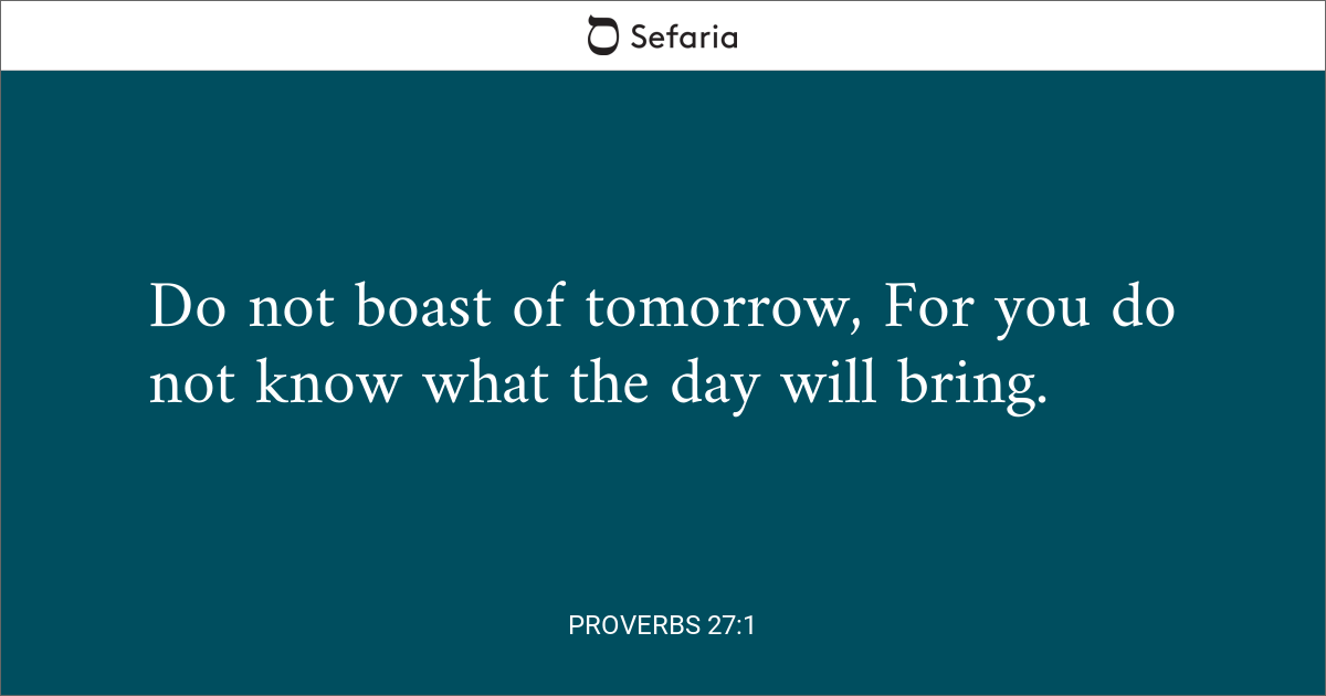 Proverbs 27:1