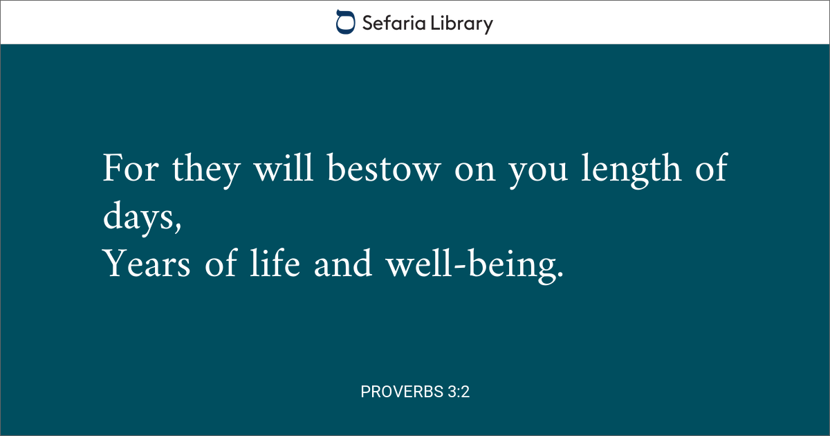 Proverbs 3:2 | Sefaria Library