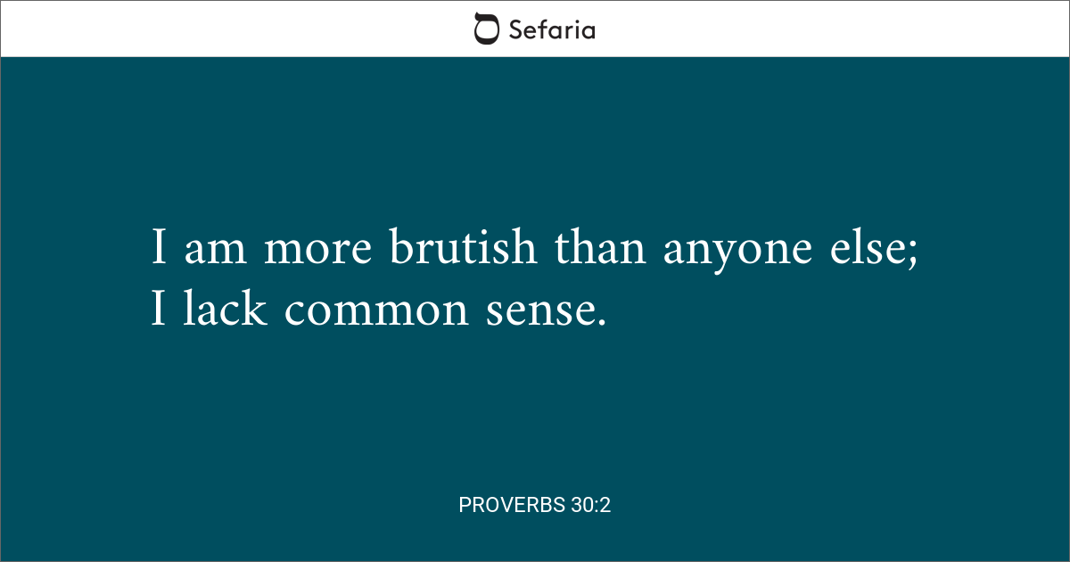 Proverbs 30:2