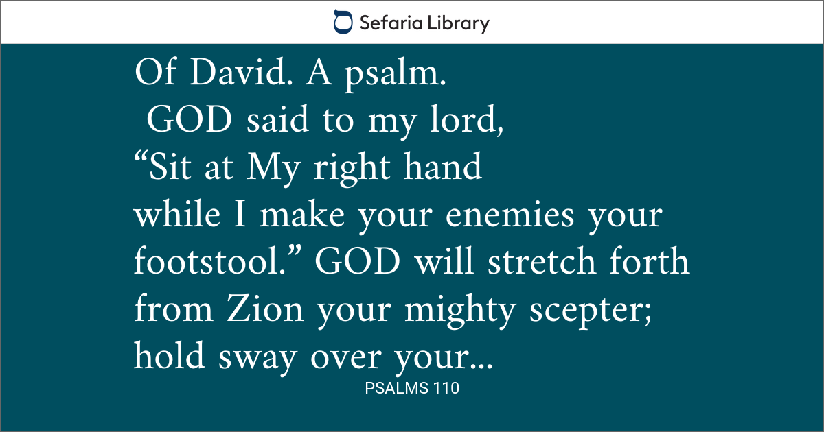 Psalms 110 | Sefaria Library