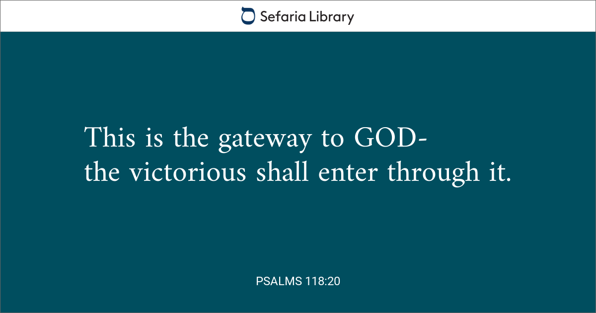 Psalms 118:20 | Sefaria Library