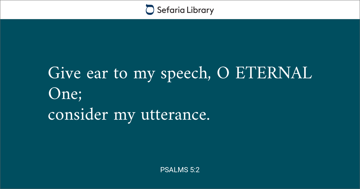 Psalms 5:2 | Sefaria Library