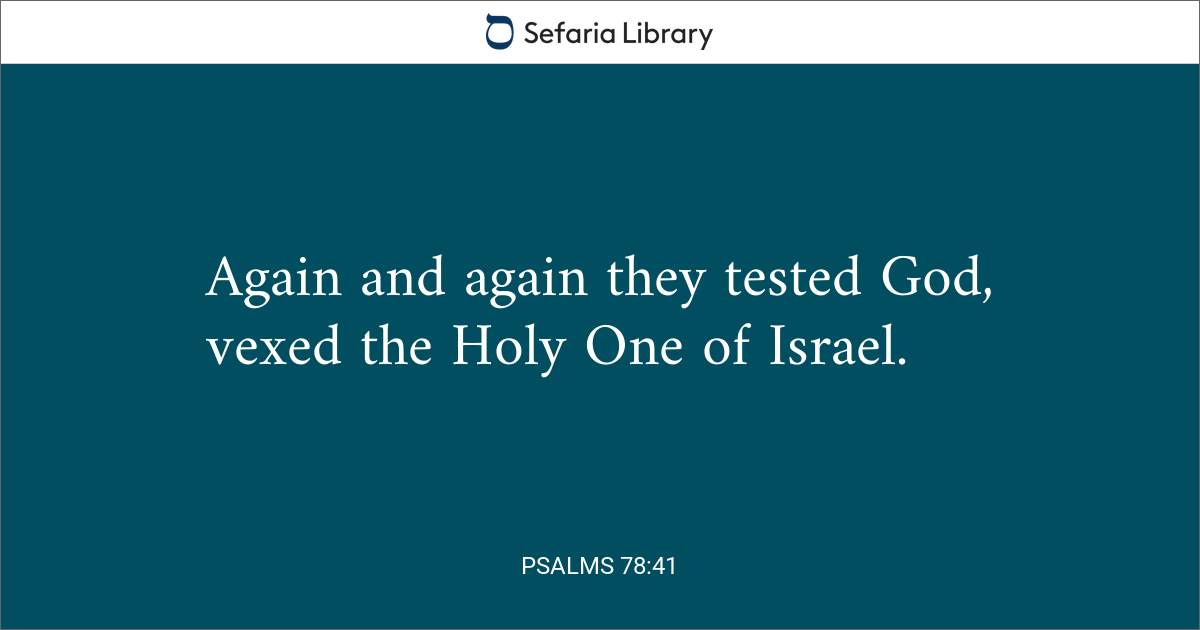 Psalms 78:41 | Sefaria Library