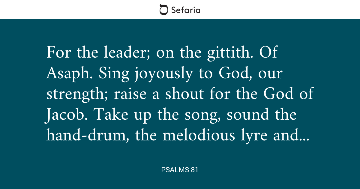 Psalms 81 | Sefaria Library