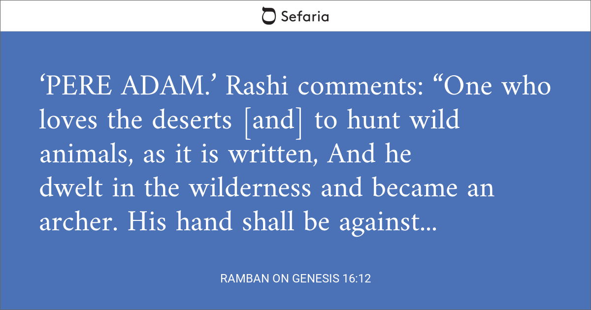 Ramban on Genesis 16:12