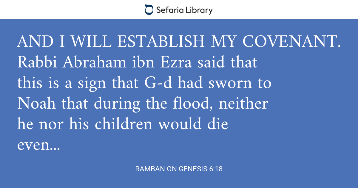 Ramban on Genesis 6:18 | Sefaria Library