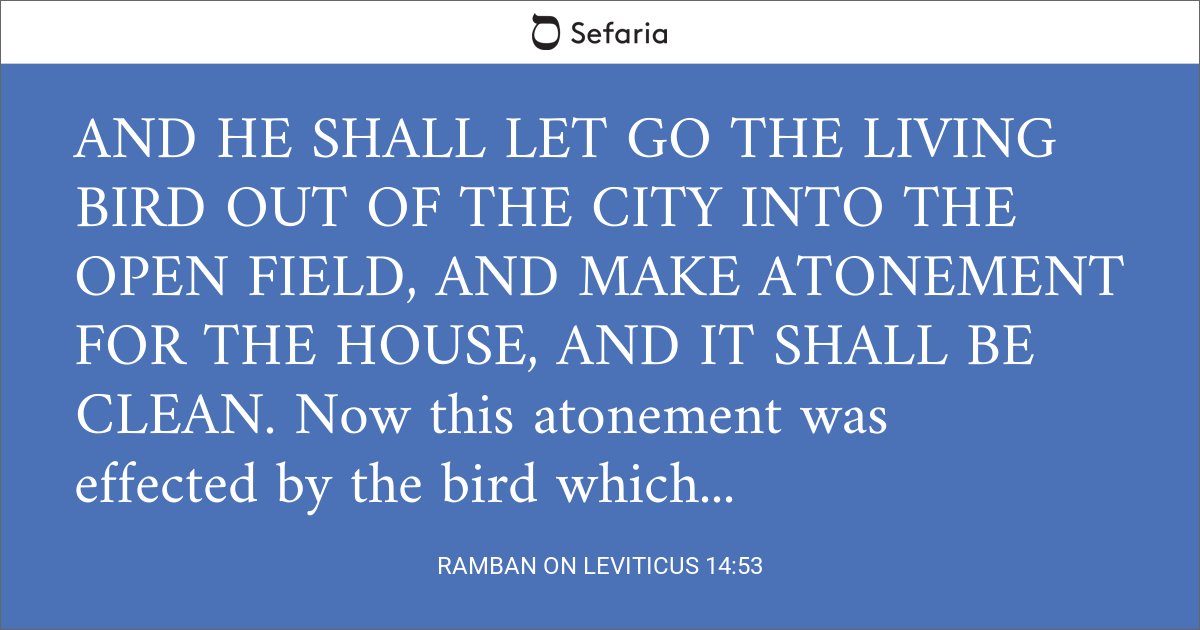 Ramban on Leviticus 14:53 | Sefaria Library