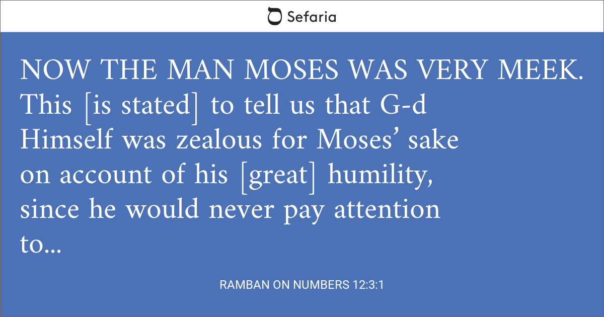 Ramban on Numbers 12:3:1