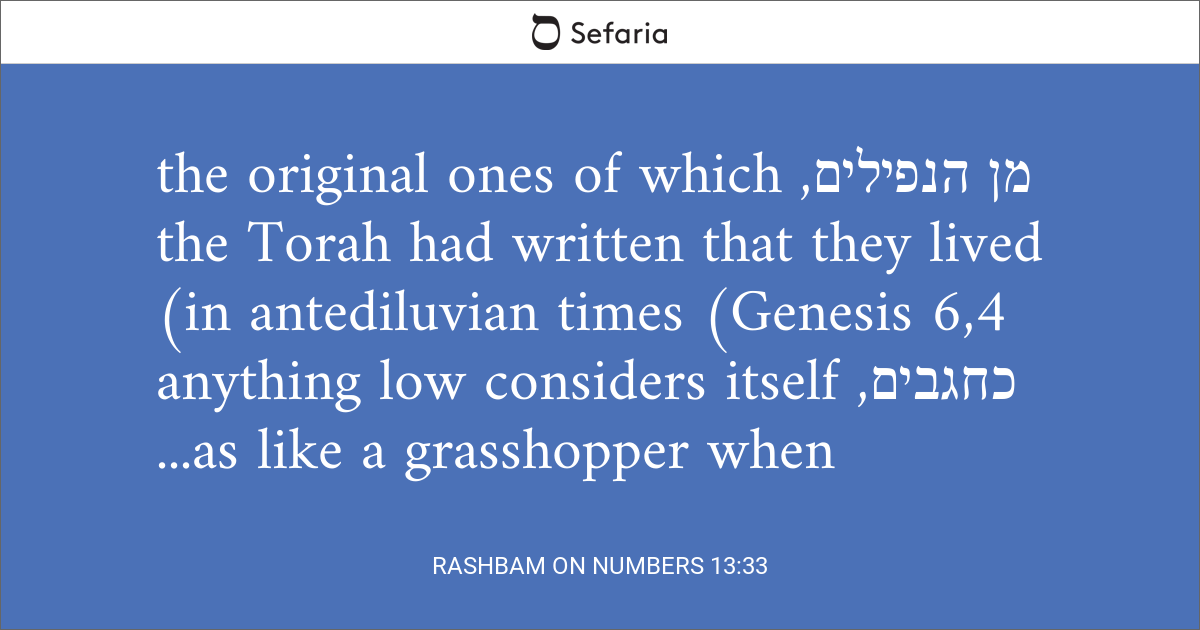 Rashbam on Numbers 13:33