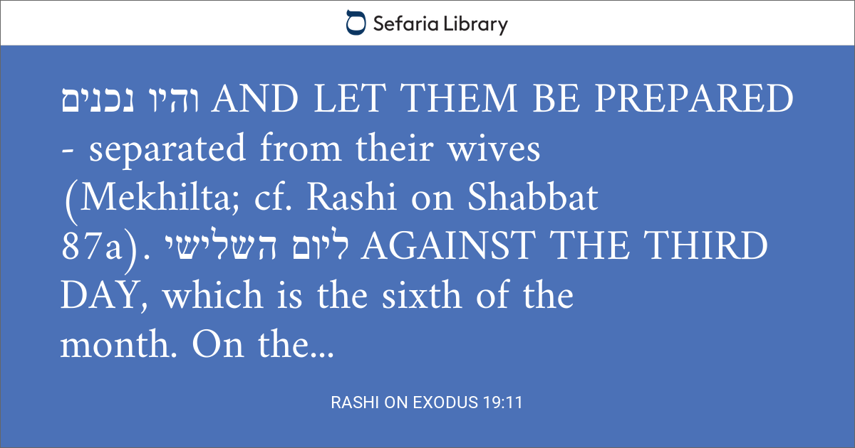 Rashi on Exodus 19:11 | Sefaria Library