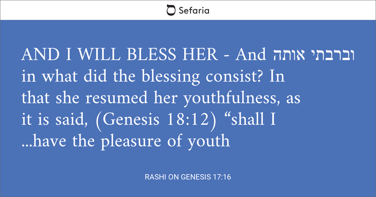 Rashi on Genesis 17:16