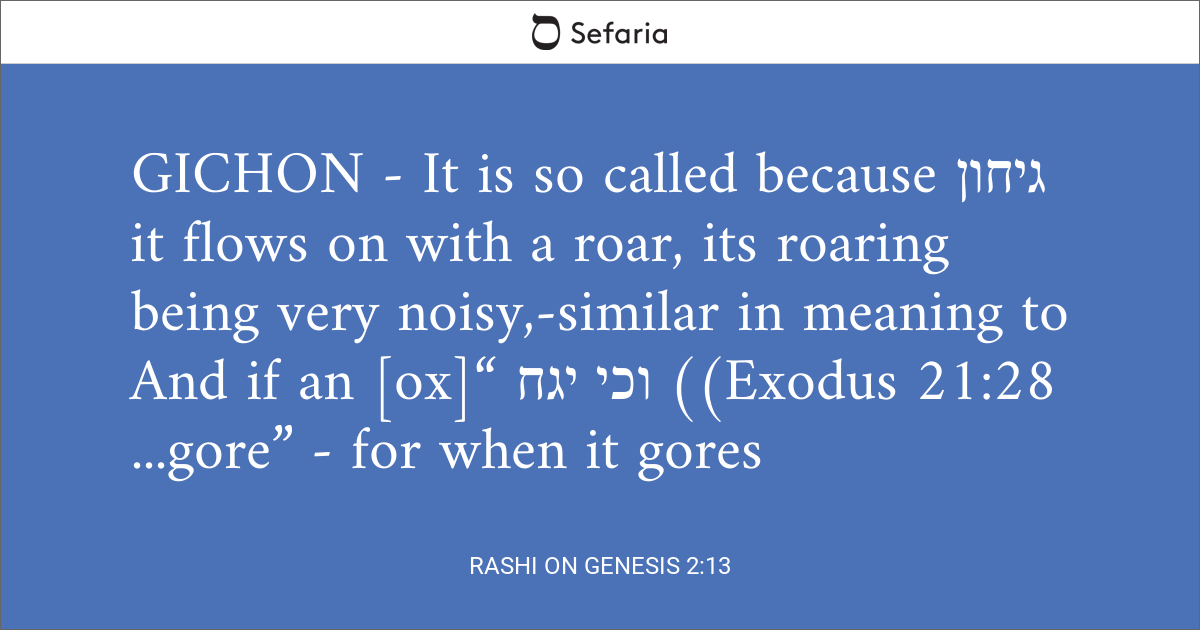 Rashi on Genesis 2:13