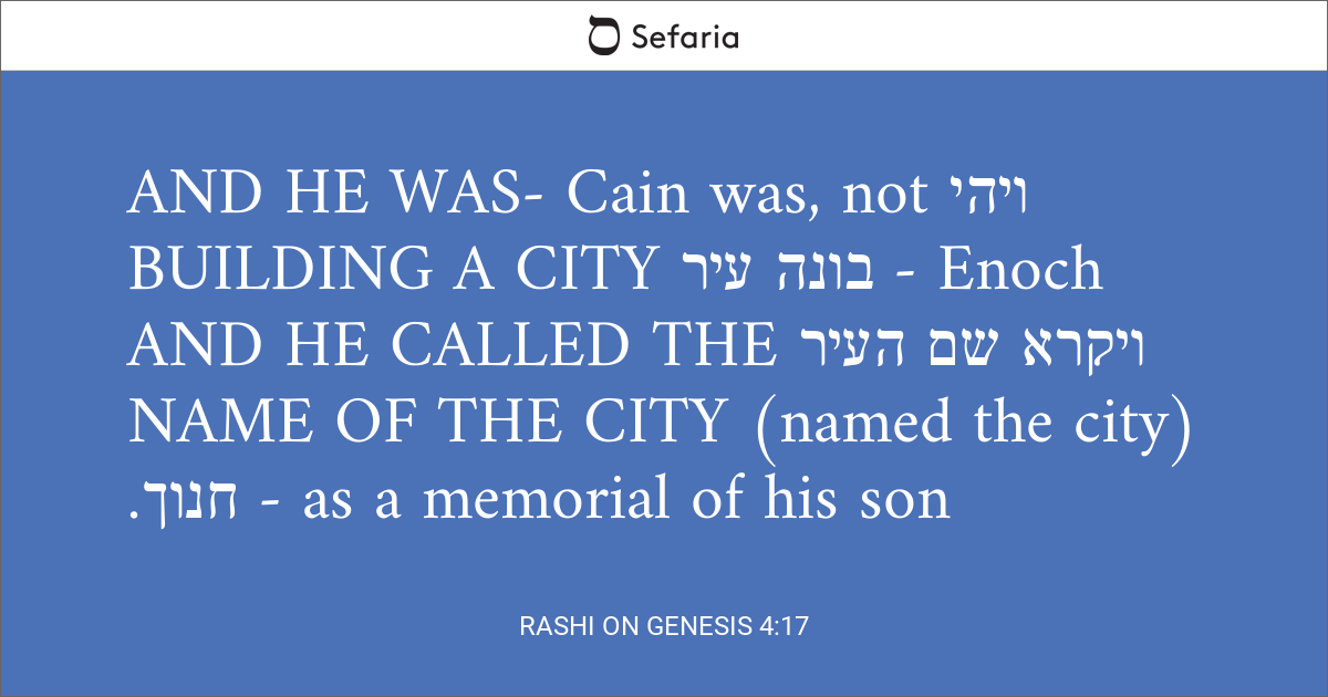 Rashi on Genesis 4:17