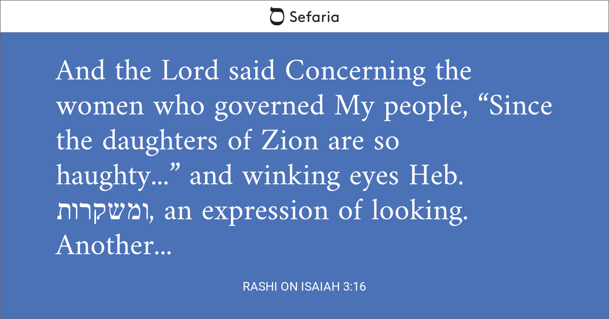 Rashi on Isaiah 3:16