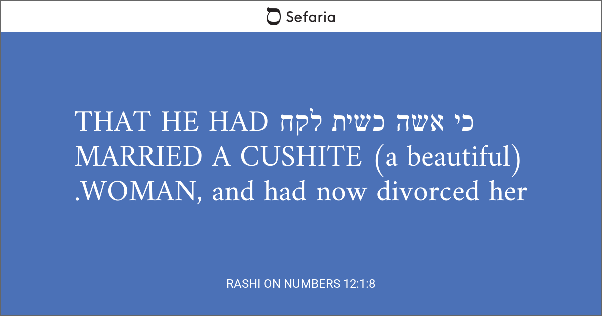 Rashi on Numbers 12:1:8