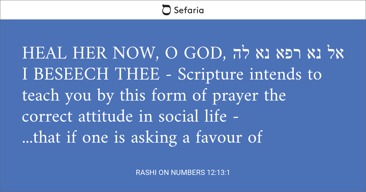 Rashi on Numbers 12:13:1