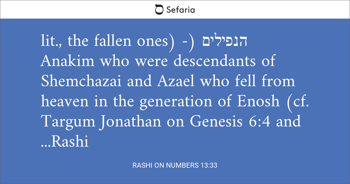 Rashi on Numbers 13:33
