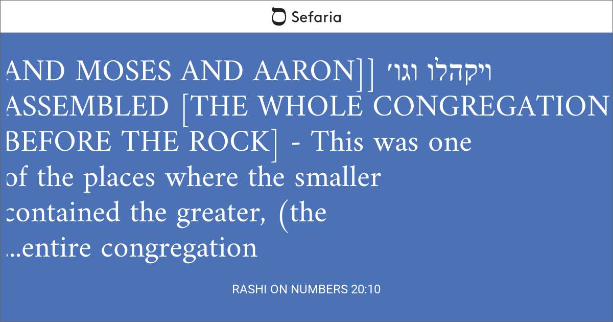 Rashi on Numbers 20:10
