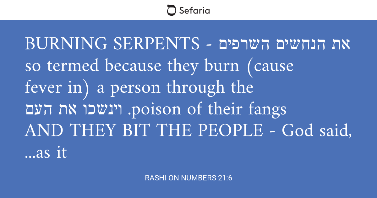 Rashi on Numbers 21:6