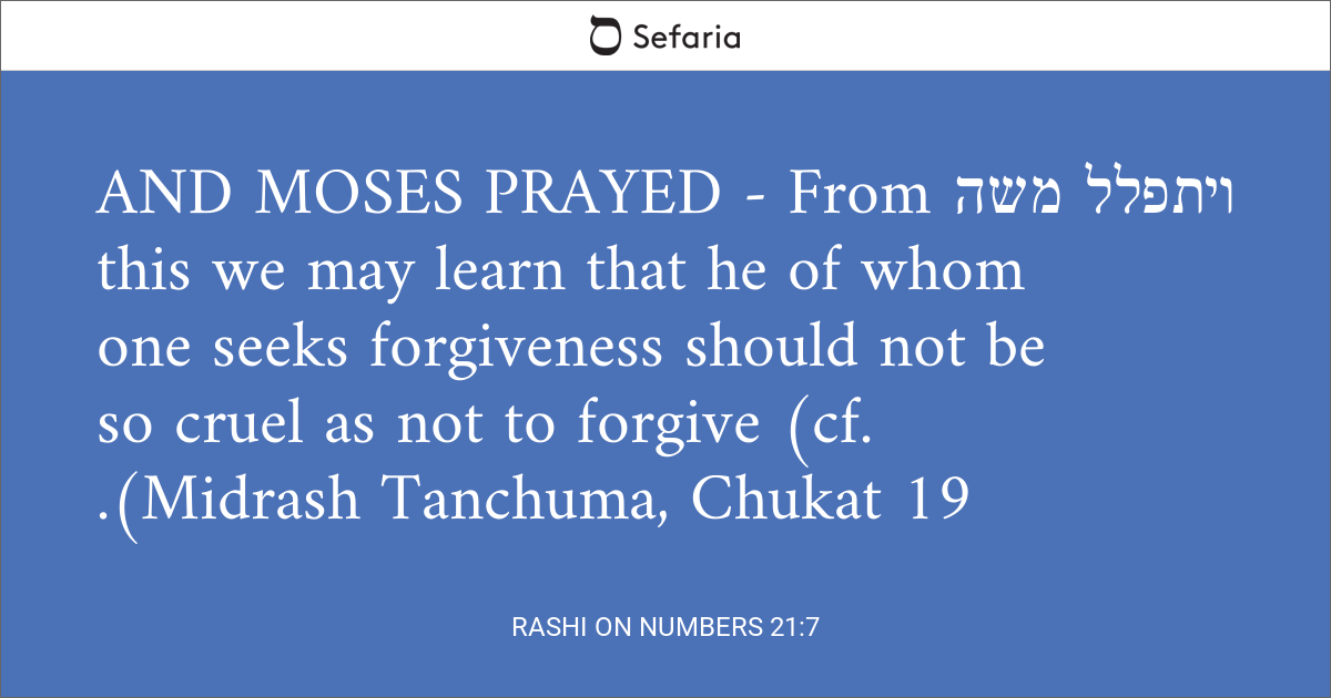 Rashi on Numbers 21:7
