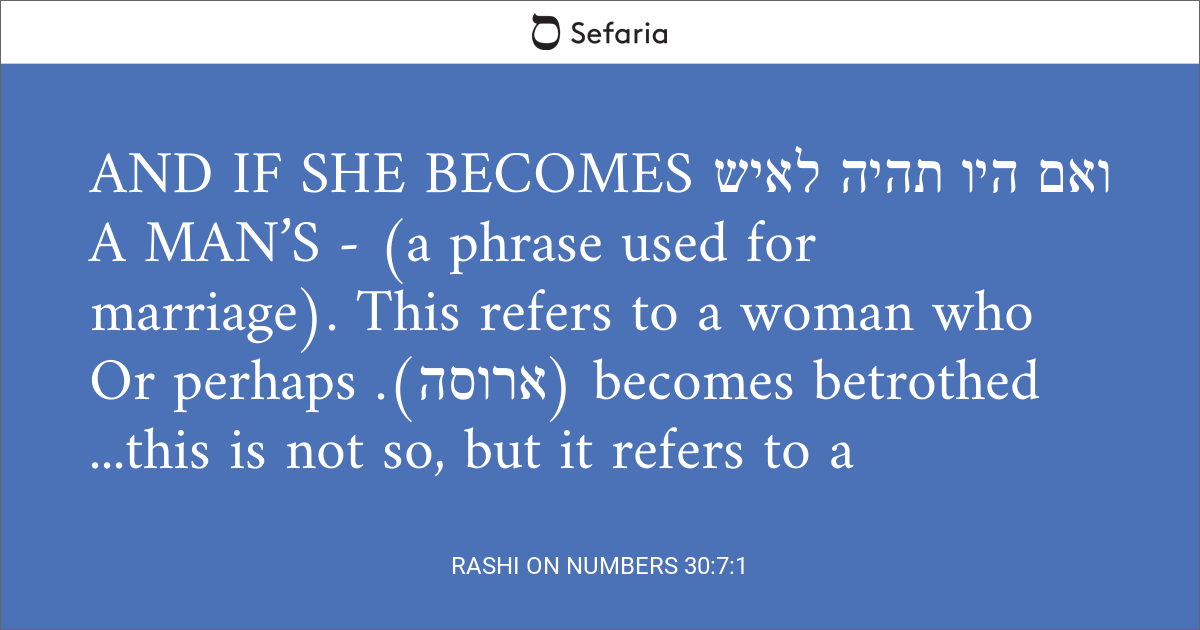 Rashi on Numbers 30:7:1 | Sefaria Library