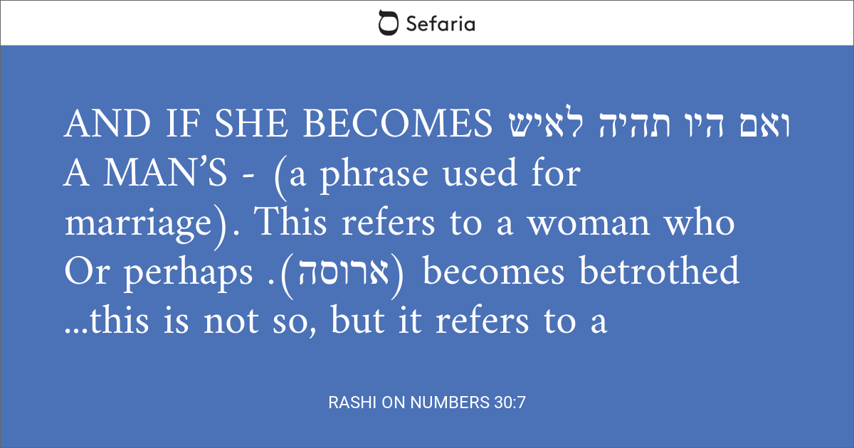 Rashi on Numbers 30:7