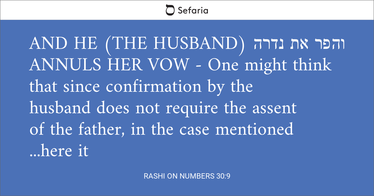 Rashi on Numbers 30:9