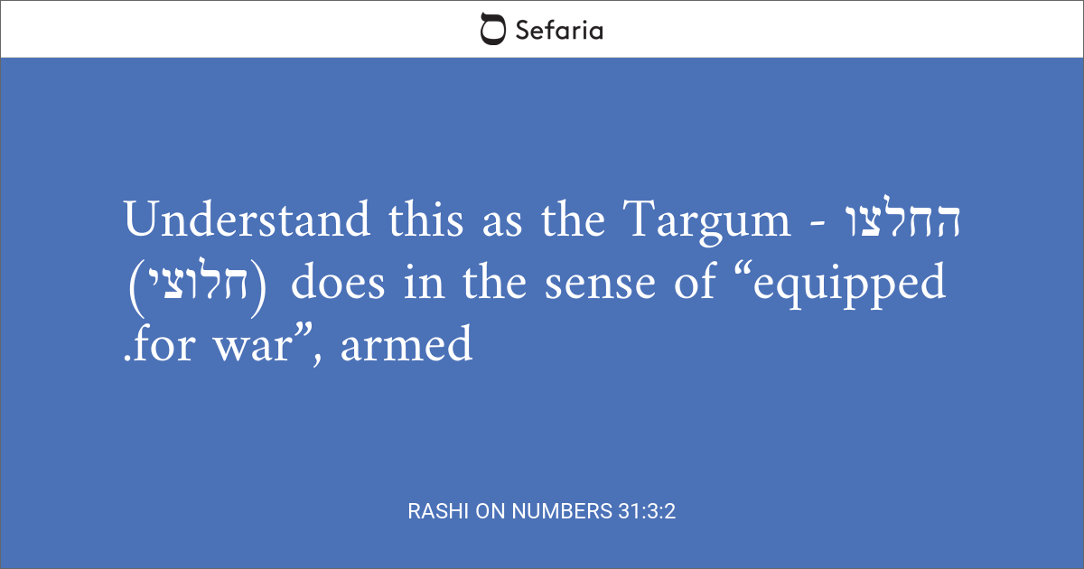 Rashi on Numbers 31:3:2